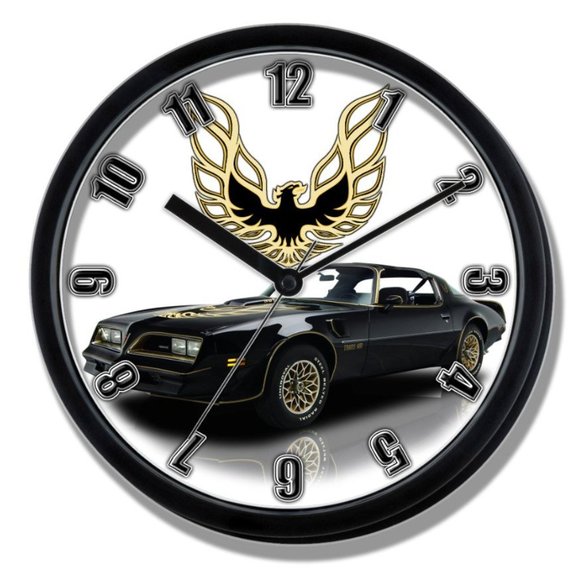 Clock | Wall Decor | 9771978 Firebird Trans Am Black Gold Wall Clock ...